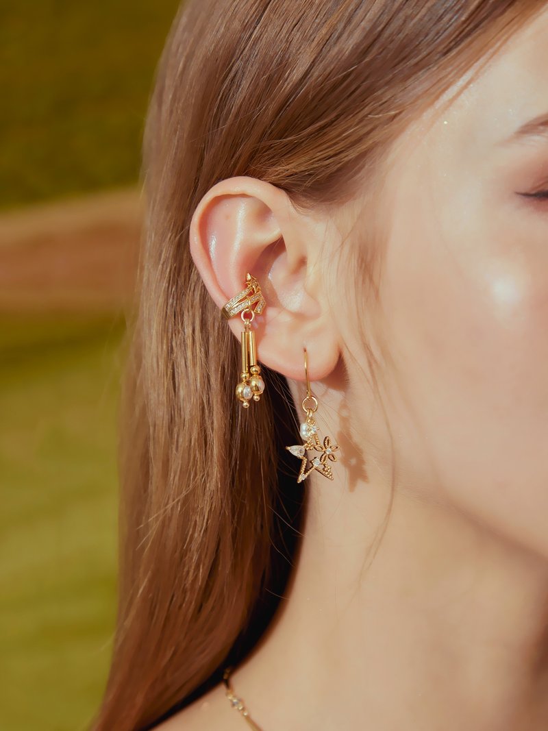 A sleepless midsummer night. MUCHAT hand-made 14+18KGP Stone flower ...