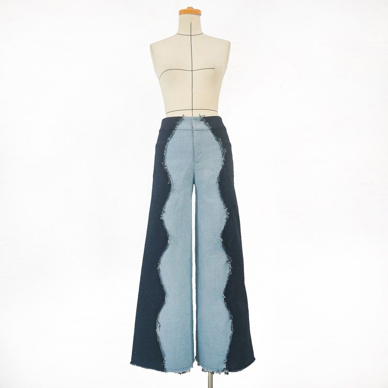 Aman No.80 陰陽海牛仔寬褲 三八計 Aman｜女長褲人氣榜 - Pinkoi