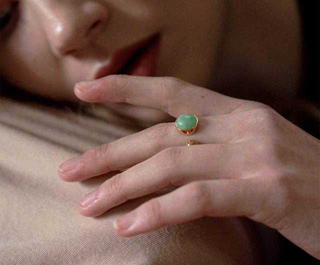 Natural Apple Green Jade Ring Shop Jadeite Atelier General Rings Pinkoi