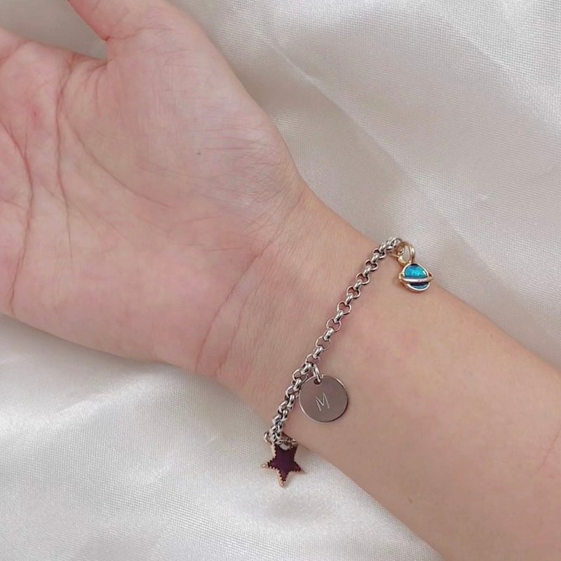 Galaxy chain bracelet with name engraving mataofficialstore｜手鍊/手環人氣榜 ...