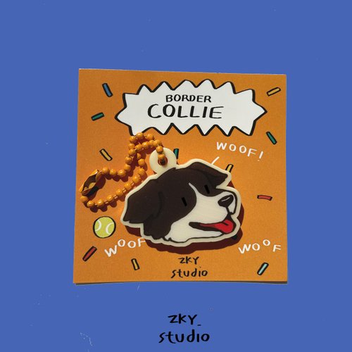 Acrylic Keyring Border Collie - 設計館 zkystudio 鑰匙圈/鑰匙包 - Pinkoi