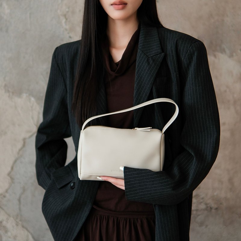 sobag simple high-grade milk white leather handbag female Japanese cute ...