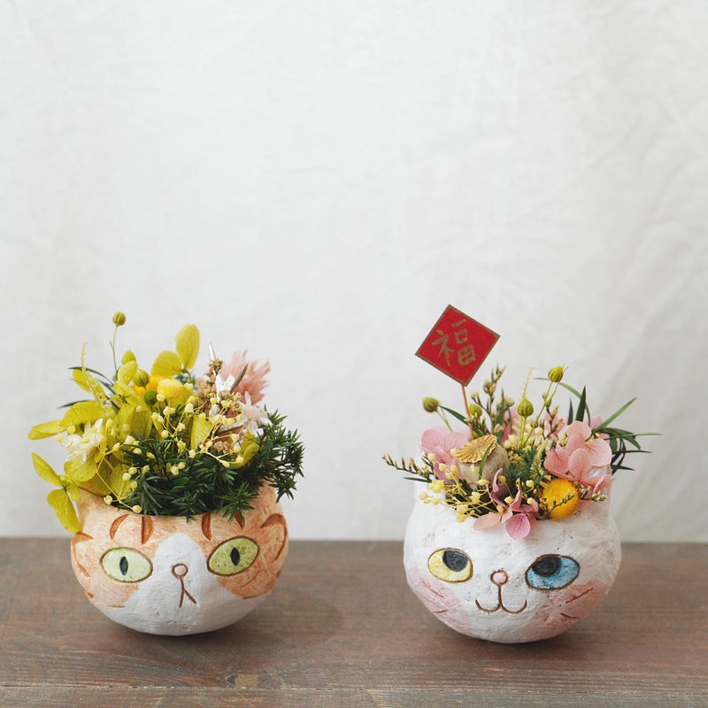 【NANA Design 手作陶系列】表情貓盆 SUN 風格花物｜植栽/盆栽人氣榜 - Pinkoi