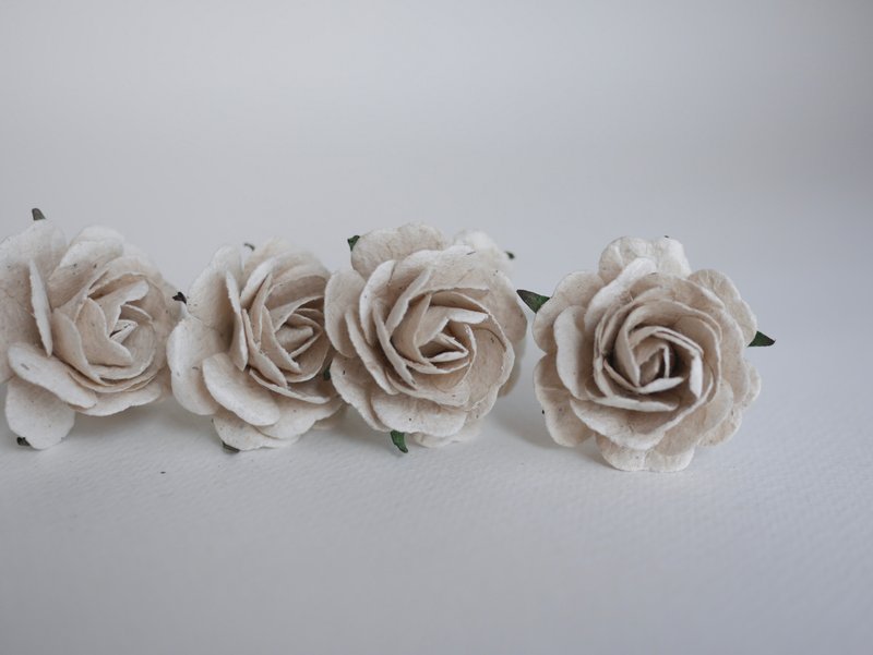 Paper Flower, centerpiece, DIY 25 pieces rose size 3.5 cm., natural brown color makemefrompaper ...