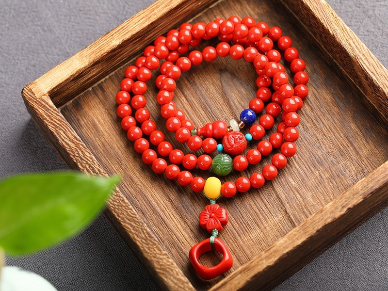 天然原礦硃砂精品紅砂108顆佛珠手鏈 硃砂含量高達95%以上 水墨｜手鍊/手環人氣榜 - Pinkoi