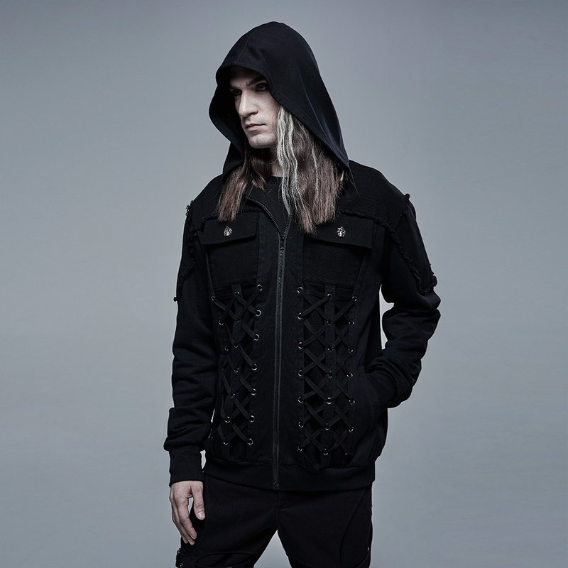 Punk Assassin Distressed Sweater Jacket - Shop PUNK RAVE Men's Coats ...