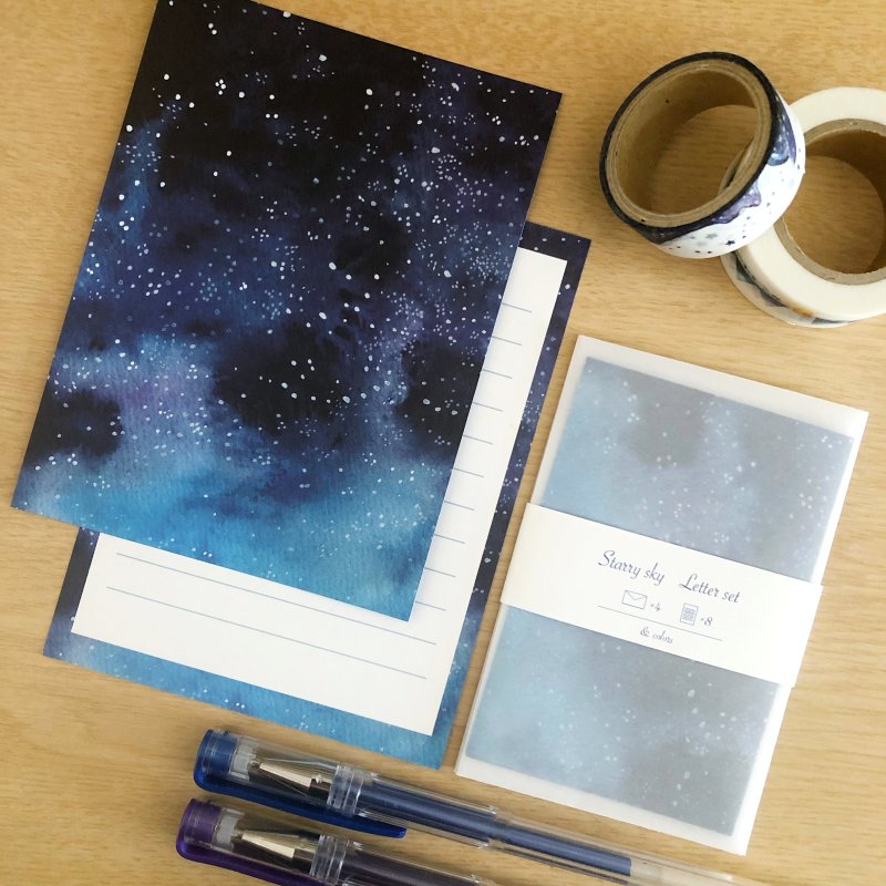 星空 ミニレターセット &colors｜信封/信紙人氣榜 - Pinkoi