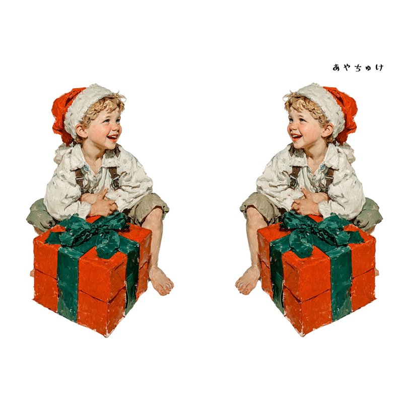 【11月新作2】08-108-0075 人物ステッカー クリスマスヴィンテージ ayaxx1600 - Pinkoi 限時優惠活動