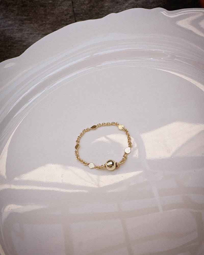 C&W 18k小圓餅實心金球線戒 - 設計館 C&W 戒指 - Pinkoi