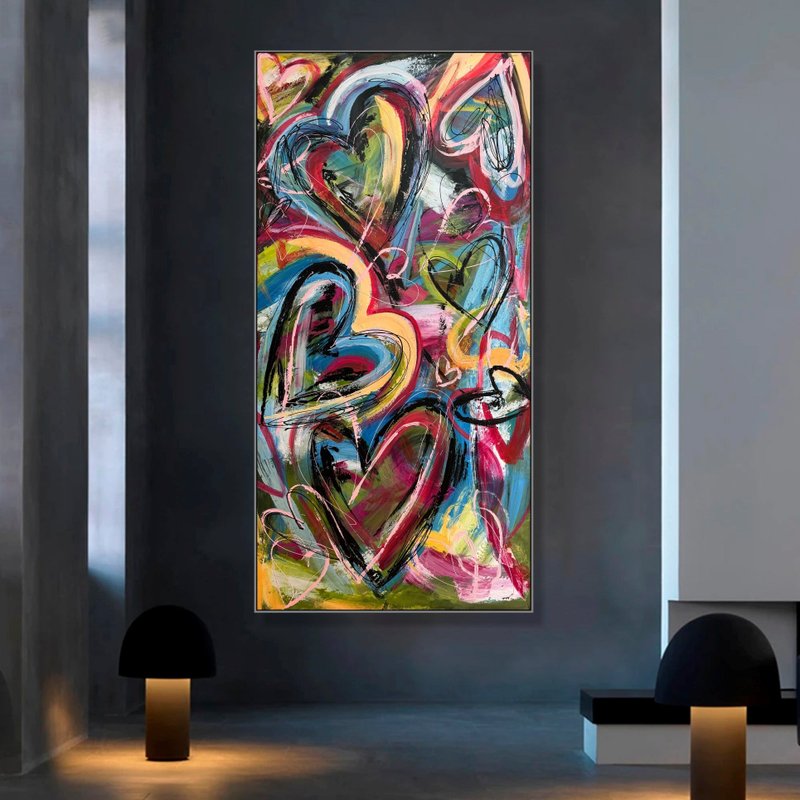 Vibrant Heart Art Abstract Expressionism Love Painting Colorful ...