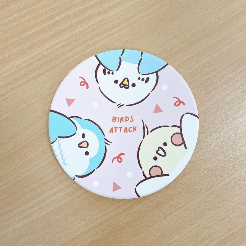你在看我嗎 鳥鳥陶瓷吸水杯墊 鳥可愛光波｜杯墊人氣榜 - Pinkoi
