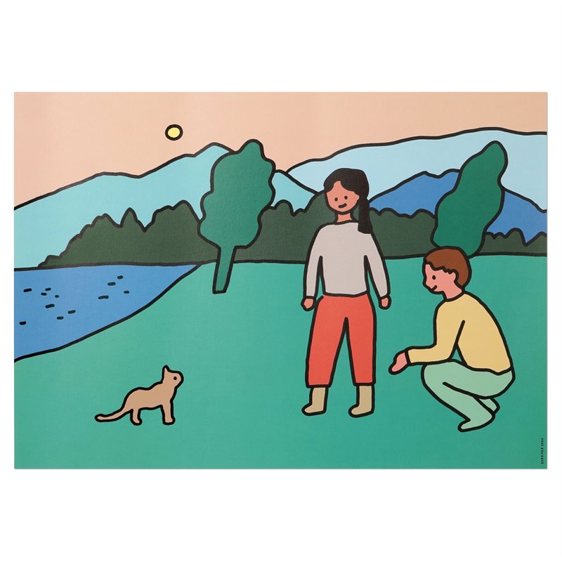 A3海報 情侶與小貓 zero per zero 台灣代理｜海報/掛畫/掛布人氣榜 - Pinkoi