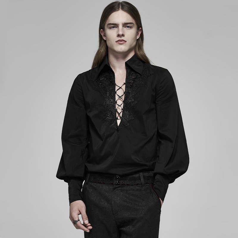 哥德火龍魔法師古典襯衫 / 寬鬆版型 PUNK RAVE｜男襯衫/休閒襯衫人氣榜 - Pinkoi