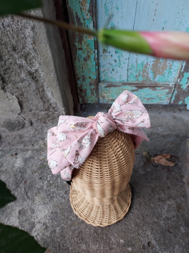 手作髮箍 貓頭鷹粉紅 - 設計館 bubu studio(布布工作室） 髮箍/髮帶 - Pinkoi