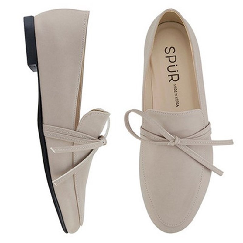SPUR 蝴蝶結綁帶樂福鞋 MS9006 BEIGE SPUR｜女牛津鞋/樂福鞋人氣榜 - Pinkoi