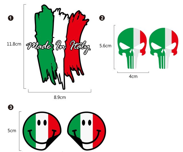 Italian Flag Bumper Stickers Car Stickers Italian Flag Striped Car