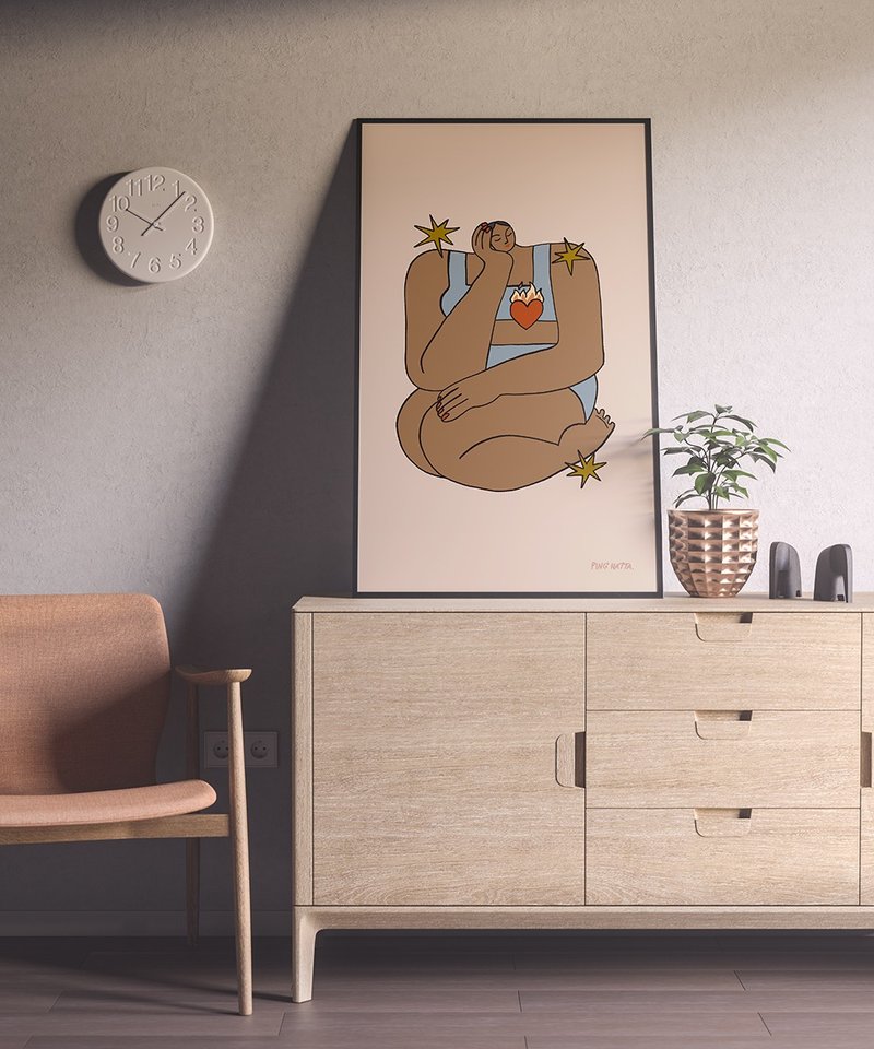 Inquire Within - woman art print poster, neutral tone art ...