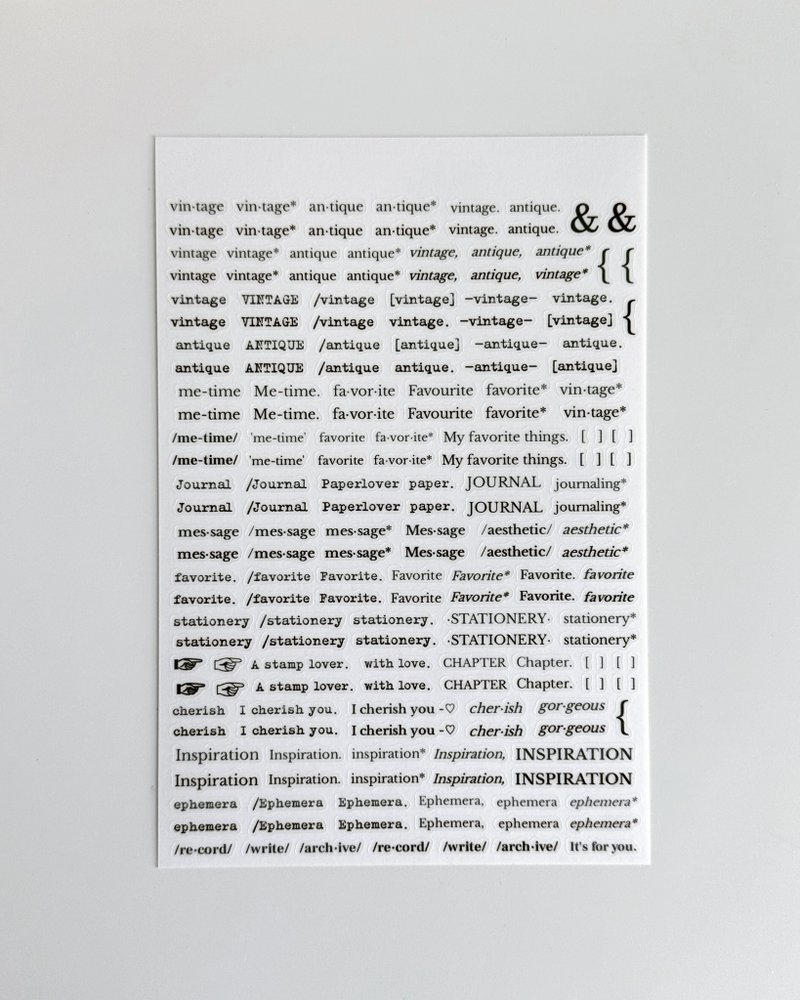 Vintage matt transparency seal lettering sticker (1 sheet) - 設計館 ...