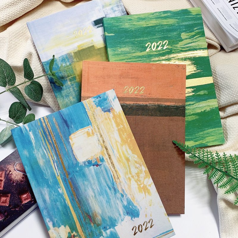 【春節禮盒】2022週計畫布精裝手帳-油畫系列 A5 共4圖 EGO｜筆記本/手帳人氣榜 - Pinkoi