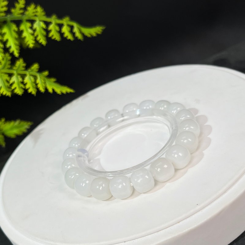 和田玉羊脂玉老型珠手串 9.8mm 脂白老料 天然玉石手環 附證書 WANZAMGOK｜手鍊/手環人氣榜 - Pinkoi