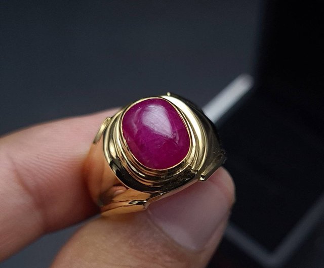 Ruby Stone Gold Ring For Men