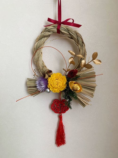 圓形日式注連繩 / 祈福注連繩 / 大門掛飾 / 開運祈福 / 新年裝飾 Le Petit Florist。小花室｜擺飾/家飾品人氣榜 - Pinkoi