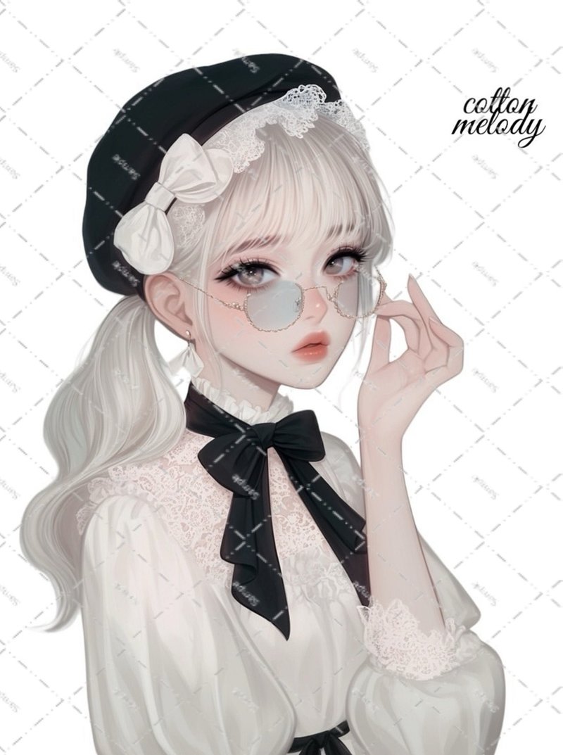 original sticker no.2194 人物ステッカー オリジナルステッカー オリジナル人物ステッカー 装飾ステッカー cotton melody cotton-melody｜貼紙人 ...