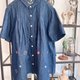 Cognoscenti Denim Shirt Collar Flap Scratch Top Crop/Handmade/Silk ...