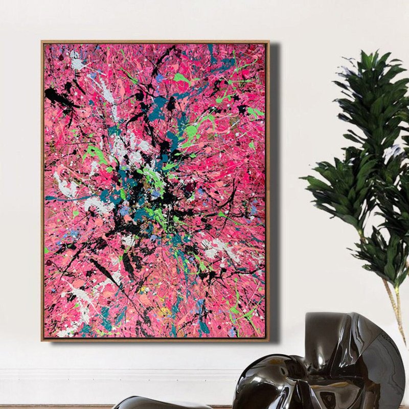 Creative Colored Oil Painting Abstract Pink Paintings On Canvas Original Artwork TrendGallery｜壁貼 ...