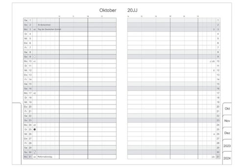 【三年曆 2024~2026 】黑色封面| 尺寸A6 |德國X47 - 設計館 卡涅精選文具 日曆/月曆/年曆 - Pinkoi