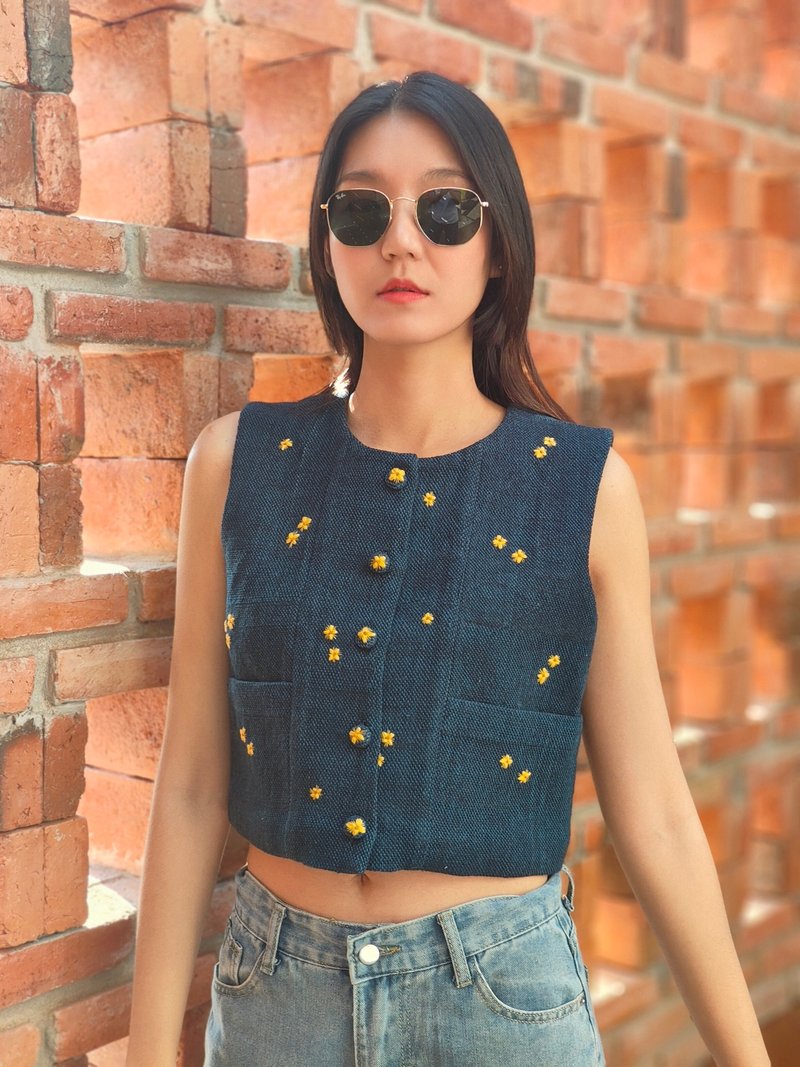 Indigo Crop rattiyadesign｜女上衣/長袖上衣人氣榜 - Pinkoi