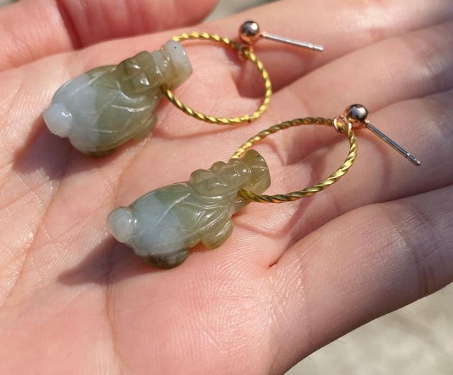 Jade turtle earrings store