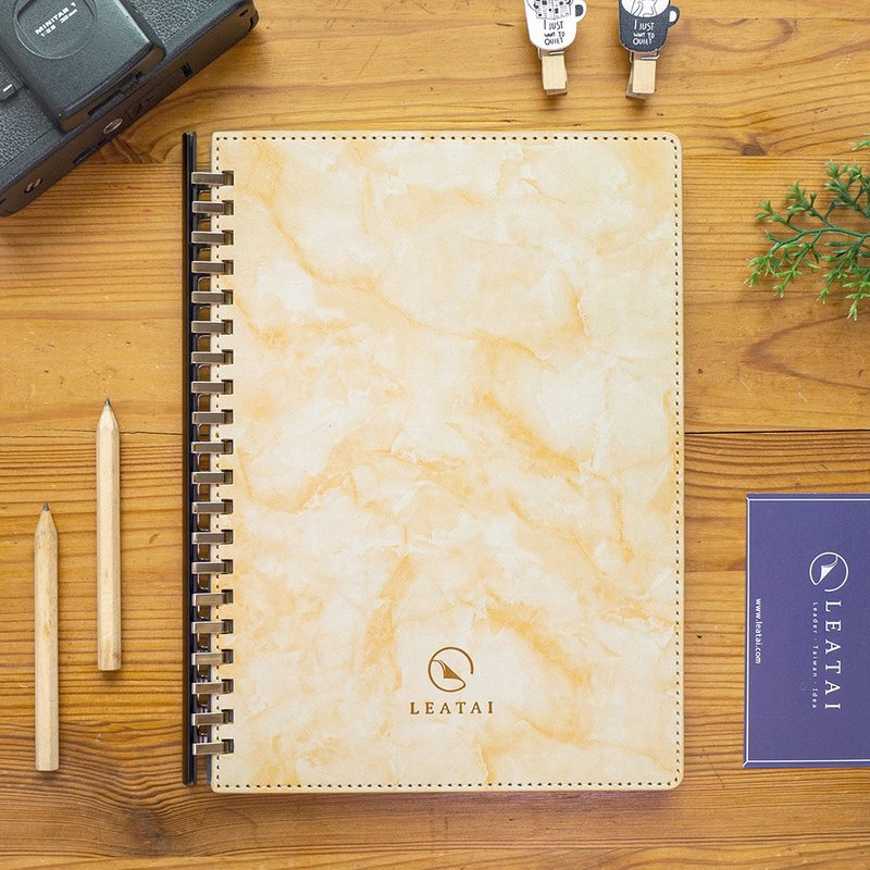 A5 抽取式仿皮革活頁筆記本-戀戀風塵。橙色 Leatai磊泰｜筆記本/手帳人氣榜 - Pinkoi