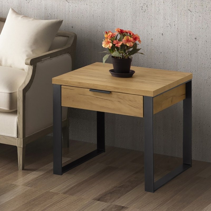 Single-drawing small coffee table gold oak color (Yabode) home ...