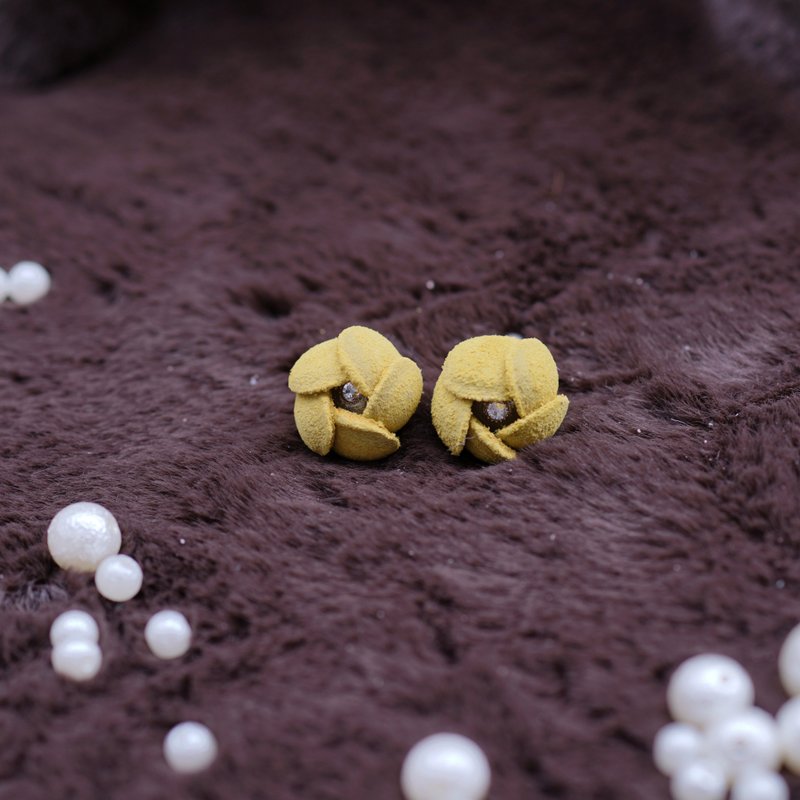 Beth Yellow | Brightening Genuine Leather Yellow Bud Knot Earrings ...