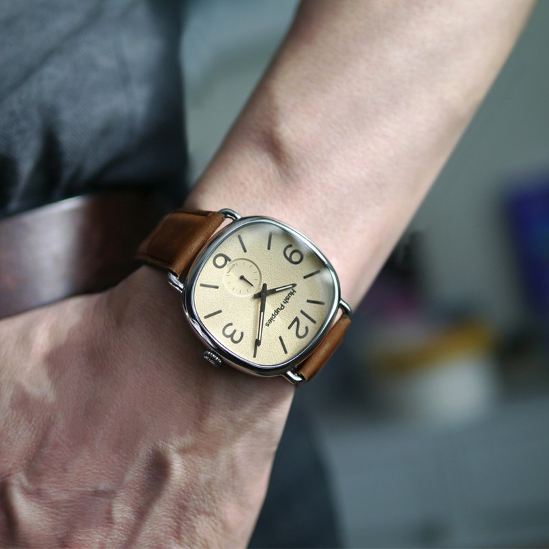 Hush Puppies 1958系列 復刻經典真皮皮革男錶(HP3852)-褐黃 Hush Puppies｜男錶/中性錶人氣榜 - Pinkoi