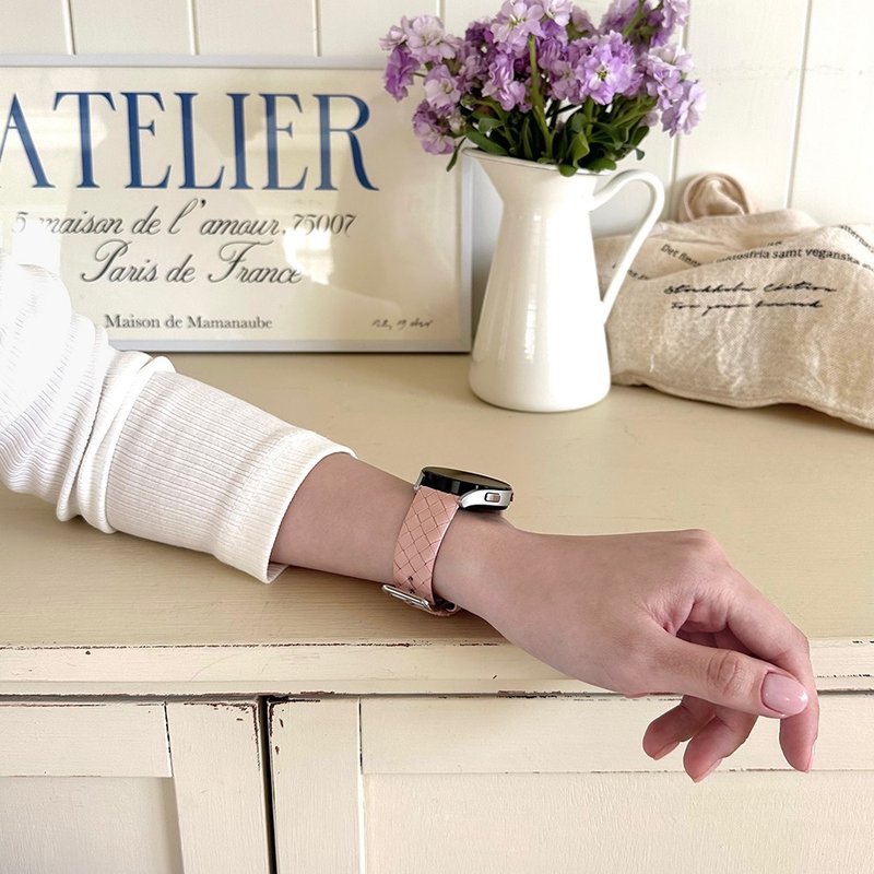 Intrecciato handmade weaving Italian leather strap for Apple Watch Galaxy Watch - 設計館 ST-Lab 錶帶 ...