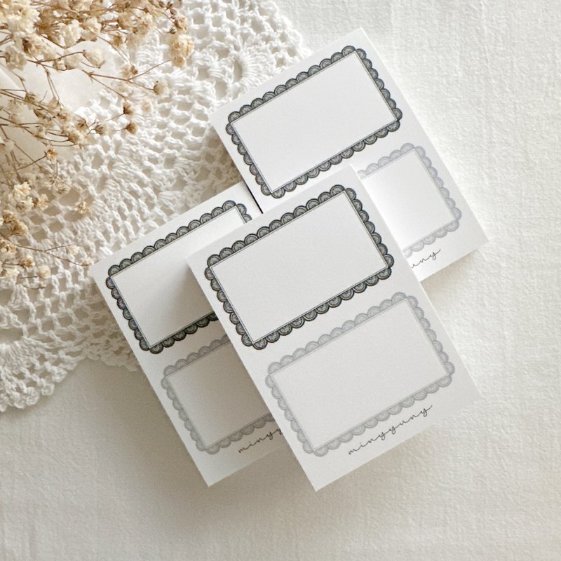 rectangular lace label v.01 note pad - Shop Minyyuny Sticky Notes ...