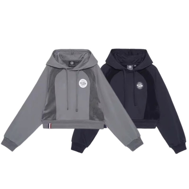 PALLADIUM 雙色潮流女款短版拚接帽T 198996 PALLADIUM｜帽T/大學T人氣榜 - Pinkoi