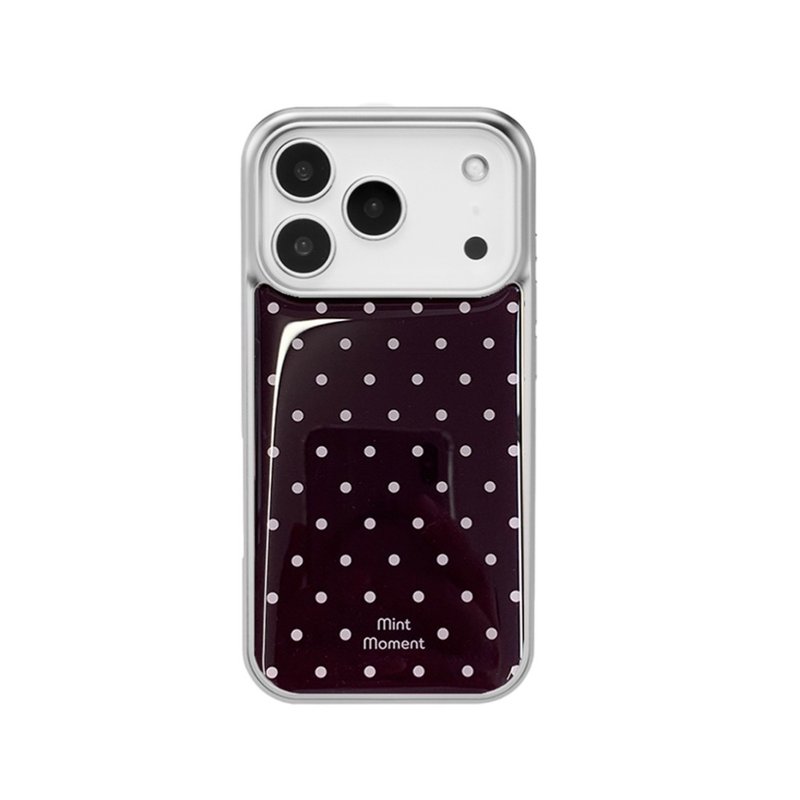 點點巧克力棕色 環氧亮面 iPhone MagSafe 手機殼 Mint Moment｜手機殼/手機套人氣榜 - Pinkoi