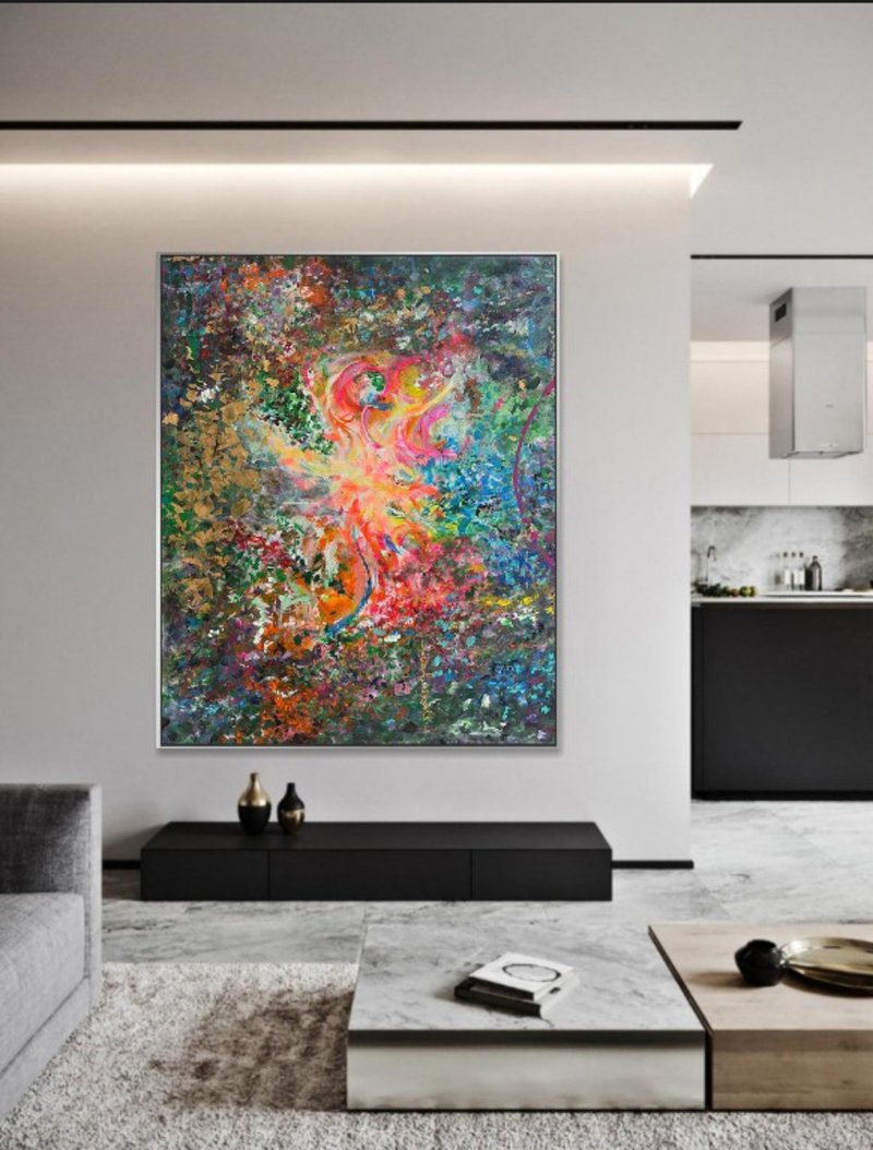 Colorful Painting Abstract Art On Canvas Original Oil Paintings Modern Paintings TrendGallery｜壁貼 ...
