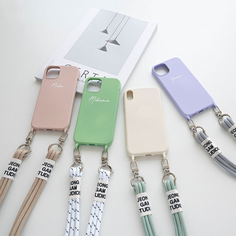 iPhone limited smartphone case with 3-string strap [Color TPU case with ...
