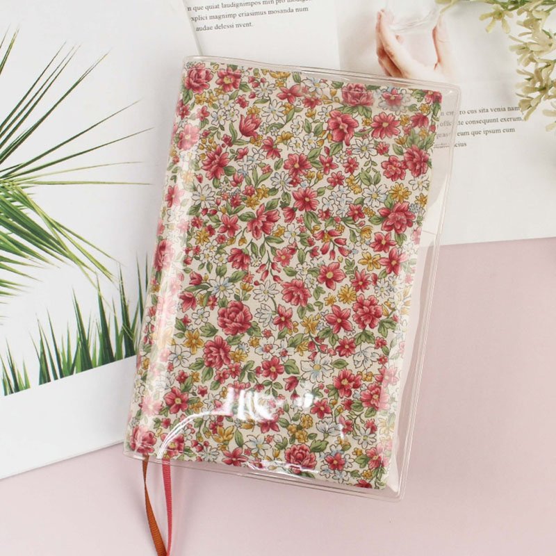 Chuyu A6/50K花布可調式書衣/書皮/書套/本子保護套/01紅花叢生 珠友文化 Chuyu Culture｜書衣/書套人氣榜 - Pinkoi