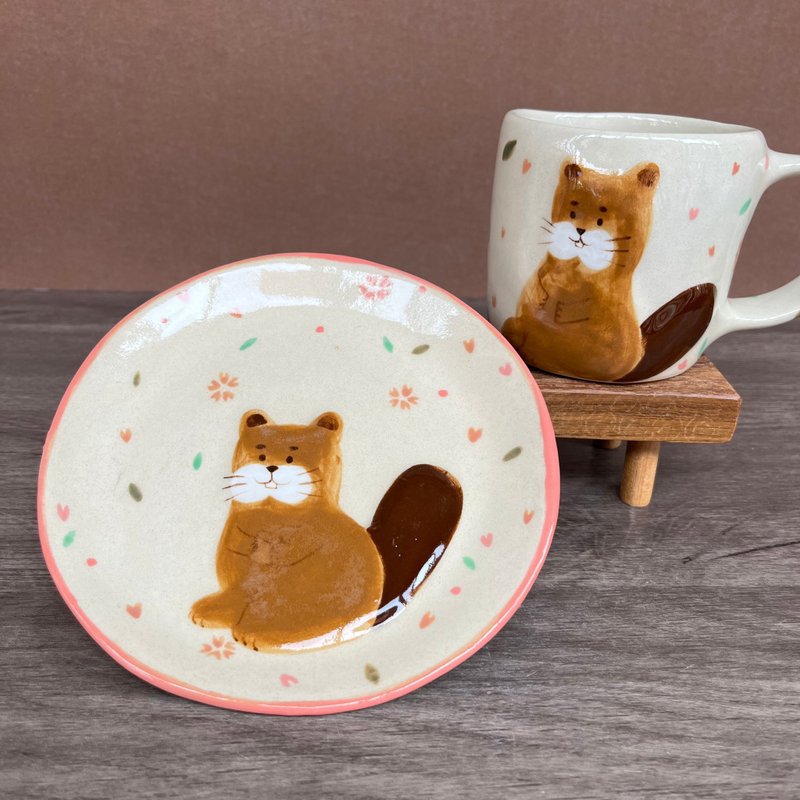 A Lu Capybara pottery cup pottery plate set/decoration/gift original ...