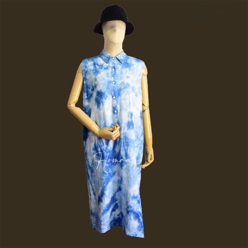 Dress Shirt Sleeveless Rayon - HOMRAK - 設計館 HOMRAK 洋裝/連身裙 - Pinkoi