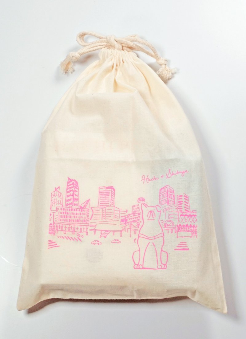 Hachi&Shibuya きんちゃくLサイズ - ショップ ハチふる SHIBUYA meets AKITA ポーチ - Pinkoi