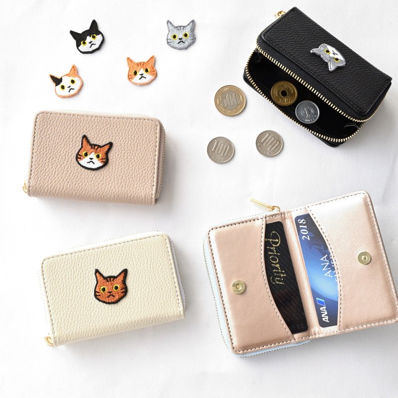 2C Pouch [Simple Patch Cat] Card Pocket Pouch Card Case Coin Case Coin ...