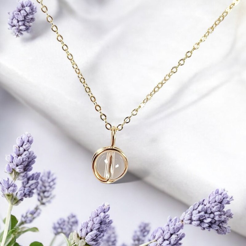 Soli【4月誕生石】白水晶吊墜頸鏈 / 14KGF / 925純銀 / 天然石 A-MORE collection｜項鍊人氣榜 - Pinkoi