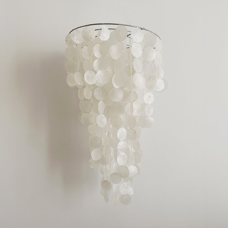 DIY-KIT| Finnish Restr.(Flat)-White-Round-XXL | Shell Wind Chime Mobile ...