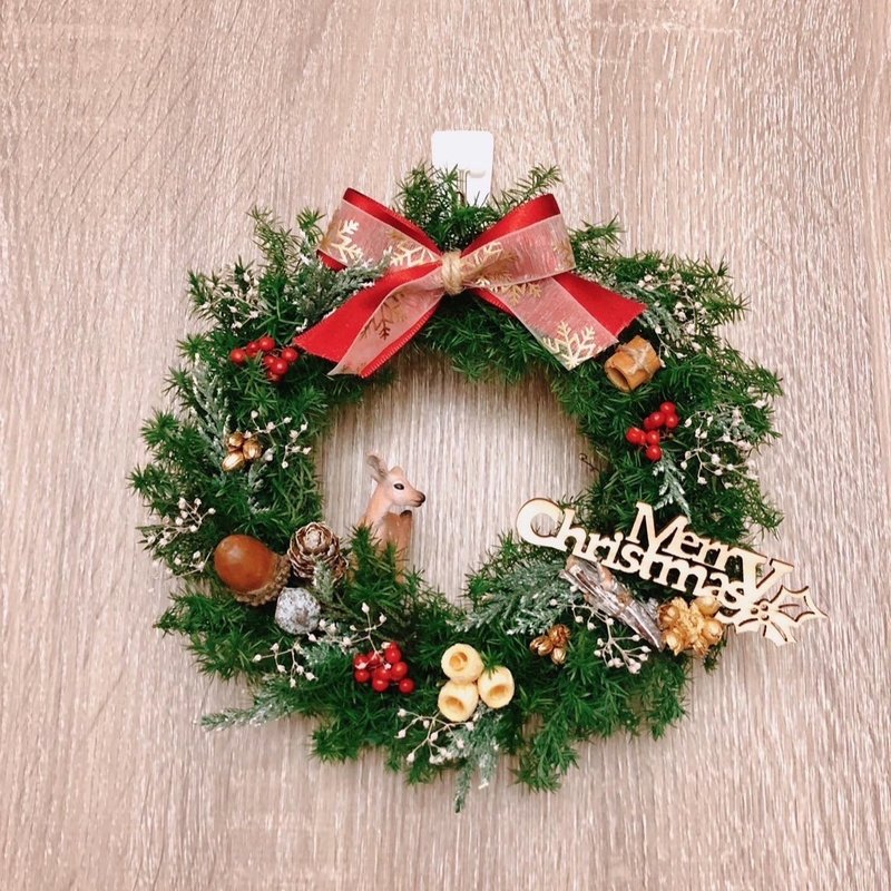 【聖誕花圈】來自麋鹿的耶誕祝福│永生花│乾燥花 洛根花藝所 Logan Flower｜乾燥花/永生花人氣榜 - Pinkoi